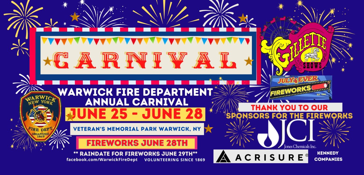 Warwick Fire Department Annual Carnival and Fireworks Display - Village ...